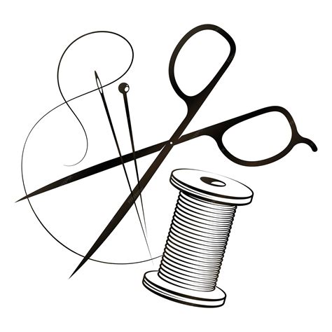 Premium Vector Scissors Needle Hairpin And Spool Of Thread Design For