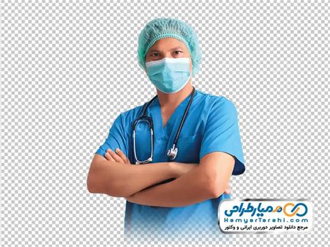 عکس دوربری آقای دکتر با ماسک 08073539 همیار طراحی