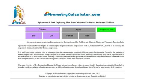 Pdf Spirometry Calculator