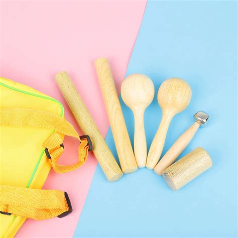 마라카스 타악기 세트 리듬 스틱 핸드 벨 나무 모래 망치 손가락 모래 셰이커 어린이 교육 장난감 음악 선물