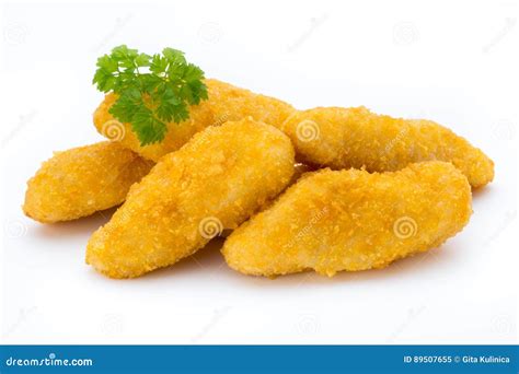 Nugget Chiken On The White Background Stock Image Image Of Meat