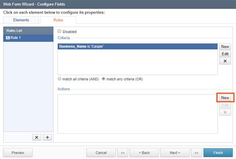 conditional forms caspio online help