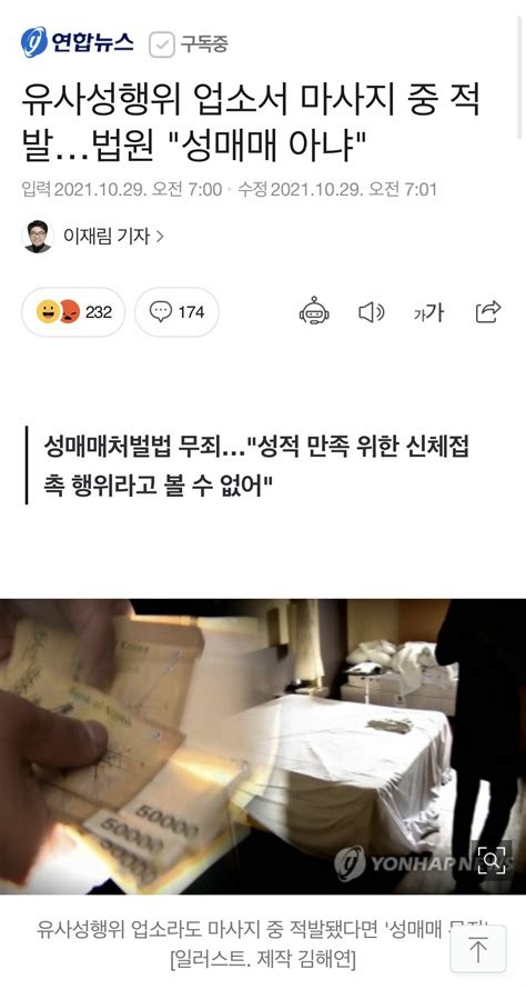 법원 유사성행위 업소라도 마사지 중 적발됐다면 성매매 아냐 베픽