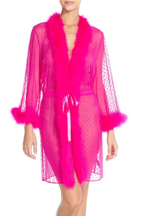 Betsey Johnson Feather Accent Sheer Short Robe Nordstrom Short Robe