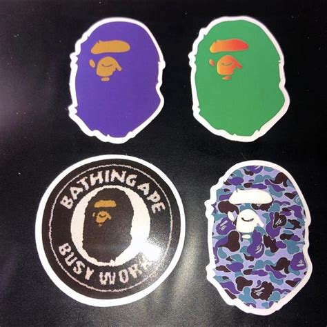 4x A Bathing Ape Bape Decal Stickers Multi Color Depop