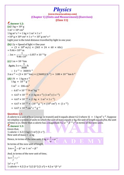 Units And Measurements Cbse Notes For Class 11 Physics Mtg Cbse