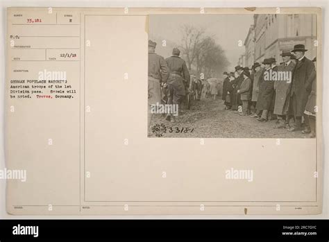 American Troops Of The 1st Division Passing Through Treves Germany