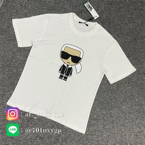 At精品📦karl🕶️歐洲karl 經典老佛爺 白底 短袖 蝦皮購物