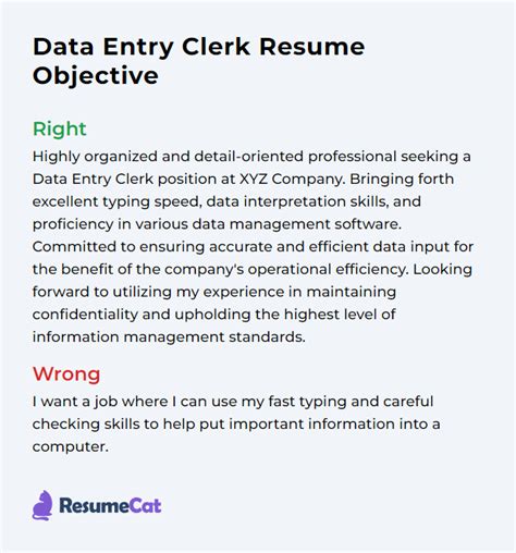 Top 17 Data Entry Clerk Resume Objective Examples
