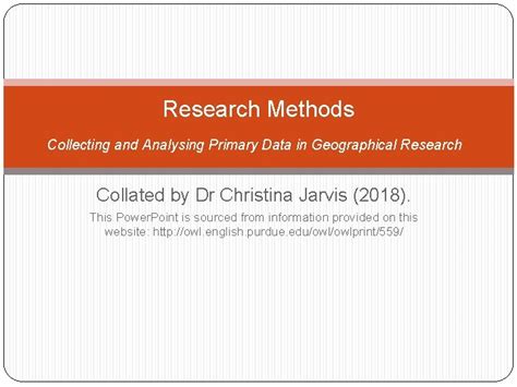 Research Methods Collecting And Analysing Primary Data In