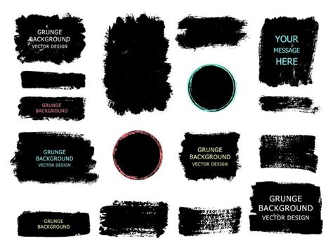 Premium Vector Set Of Black Paint Ink Brush Strokes Brushes Lines