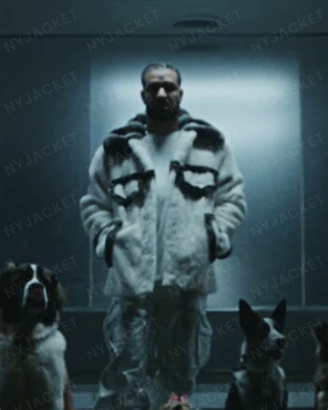 Get Drake First Person Shooter White Fur Jacket At Off