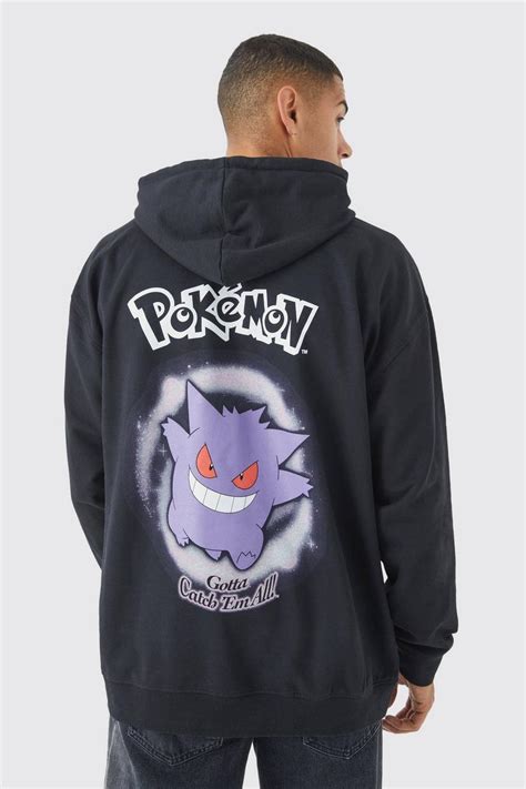 Oversized Pokemon Gengar License Hoodie Boohoo Usa