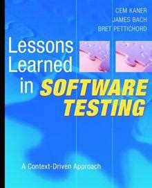 Lessons Learned In Software Testing Poche Cem Kaner Achat Livre