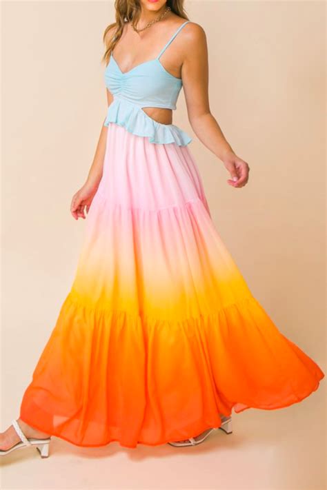 Sunset Ombre Maxi Dress Maxi Dress Recruitment Outfits Ombre Maxi Dress