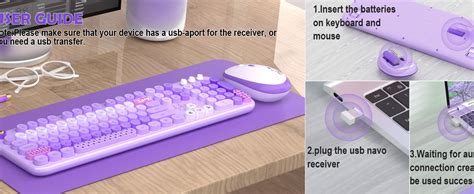 Mofii Keyboard And Mouse Wireless 104 Round Keys Lovely Full Size Cute Colorful