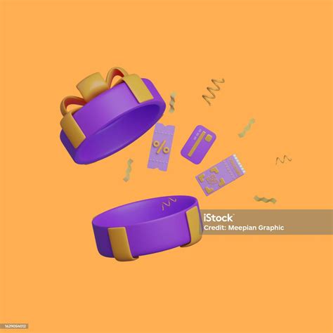 쿠폰과 신용 카드가 있는 선물 상자가 있는 백분율 기호가 있는 레이블 온라인 바겐 세일 쇼핑의 창조적 인 개념입니다 3d 렌더링 그림 3차원 형태에 대한 스톡 사진 및 기타