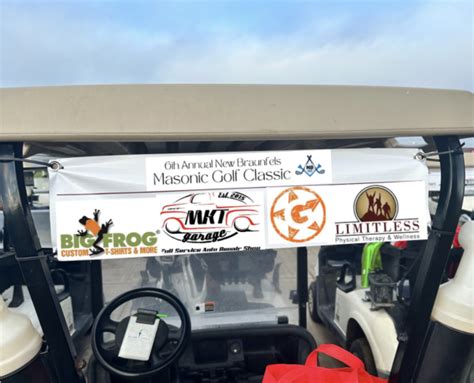 Golf Cart Banner Sponsor Golf Tournament New Braunfels Masonic Center