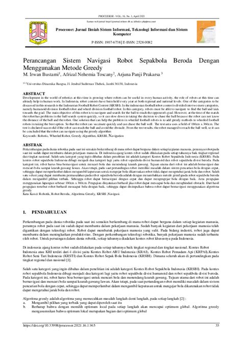 Pdf Perancangan Sistem Navigasi Robot Sepakbola Beroda Dengan