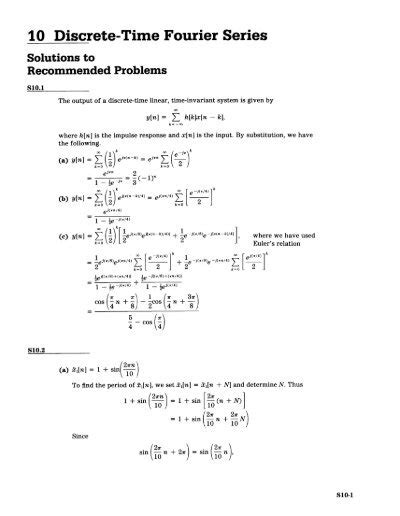 10 Discrete Time Fourier Series MIT OpenCourseWare