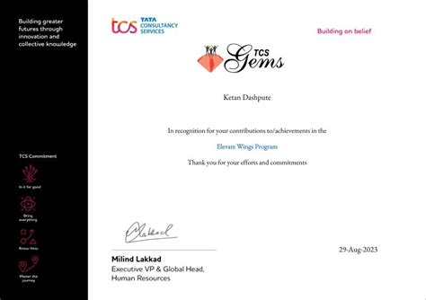 Ketan Dashpute On Linkedin Tcs Buildingonbelief 11 Comments