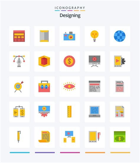 Creative Designing Flat Icon Pack Such As Globe Design Closet Light Design