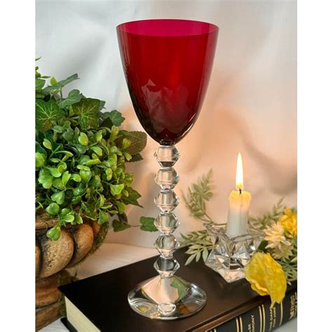 Vintage Baccarat Vega Ruby Red Rhine Wine Glass Chairish