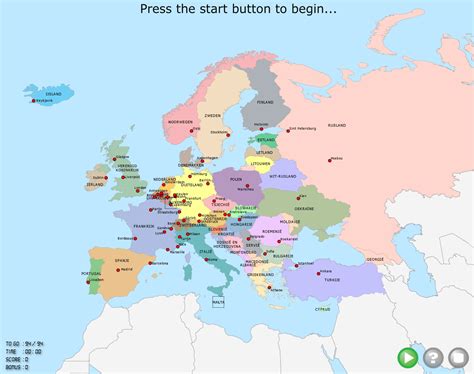 Basiskaart Europa Mapa de países y ciudades de Europa TopoMania