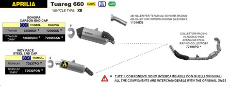 APRILIA TUAREG ARROW Titanium Silencer Free UK Delivery MotorcycleRaceParts