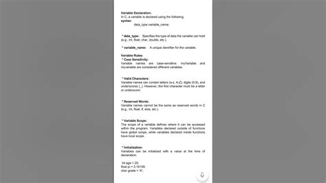 Mastering C Languagevariable Declaration And Their Rules In C Program On Mobilepclaptop Youtube