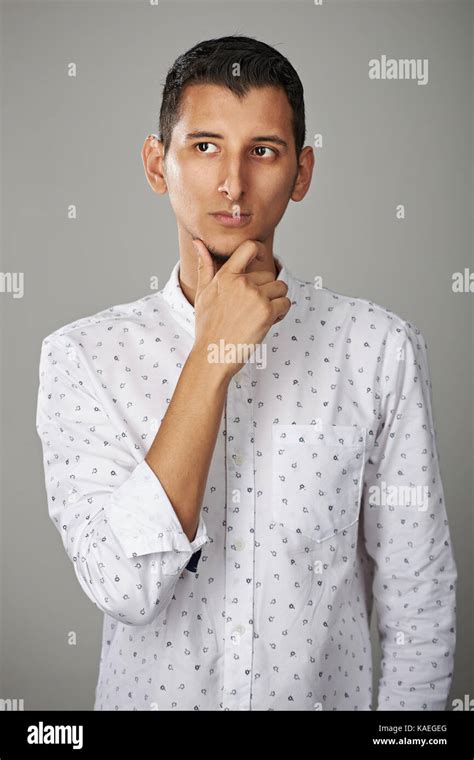 Man With Hand On Chin Thinking About Future Stock Photo Alamy