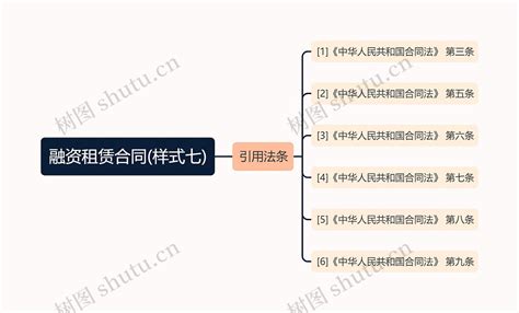融资租赁合同样式七思维导图编号p7725344 Treemind树图