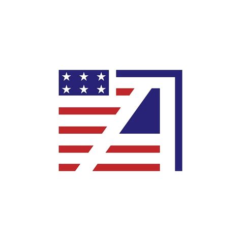Logotipo Da Bandeira Americana Vetor Premium
