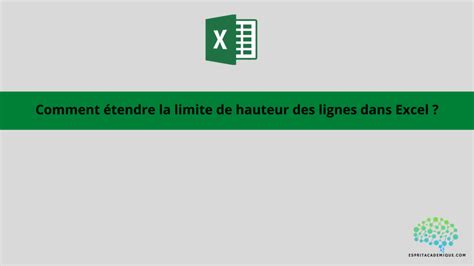 Comment étendre La Limite De Hauteur Des Lignes Dans Excel