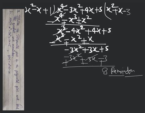 Q Divide Ths Folynomial P X By The Polynomial G X And Find The Quotien
