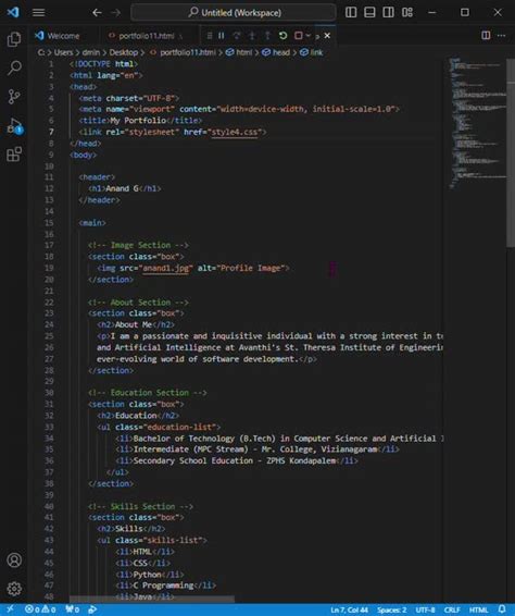 Anand Gumpa On Linkedin Bharat Internship Task 1 Completion Work Of Portfolio Website