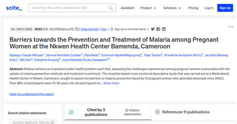 Barriers Towards The Prevention And Treatment Of Malaria Among Pregnant