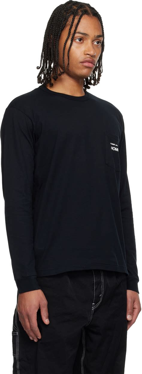 Comme Des Garçons Homme Black Cotton Jersey Garment Print T Shirt Comme
