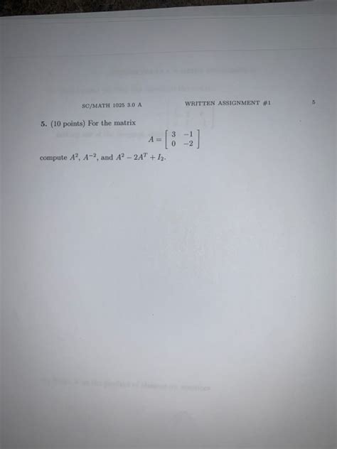 Solved 5 Written Assignment 1 Scmath 1025 30 A 5 10