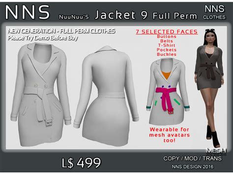 second life marketplace nns jacket 9 demo
