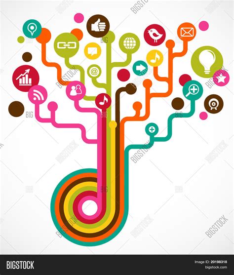 Social Network Tree Vector And Photo Free Trial Bigstock