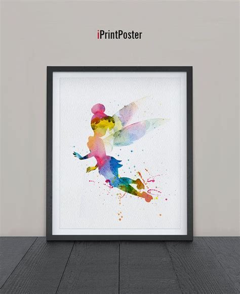 Tinkerbell Print Watercolor Disney Poster Cars Art Tinkerbell
