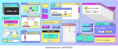 Screen Old Retro Pc Y K Style Stock Vector Royalty Free