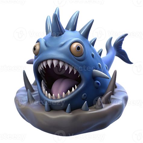 Spiky Sea Creature Three Dimensional Model With Unique Features And
