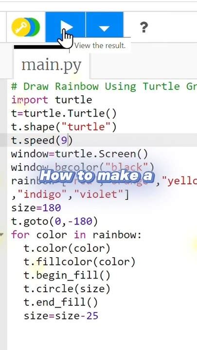 Rainbow Using Turtle Graphic Codewithdakshi Reactjs Viral Trending Rainbow Python