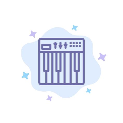Controller Hardware Keyboard Midi Music Blue Icon On Abstract Cloud Background 17979233 Vector