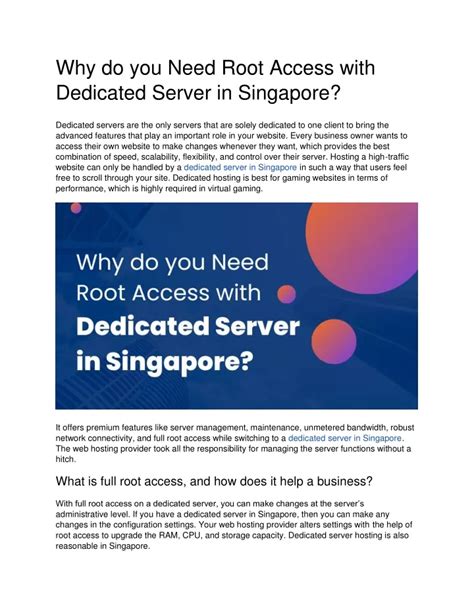 Ppt Why Do You Need Root Access With Dedicated Server In Singapore