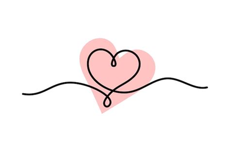 Corazón Al Estilo Del Arte Lineal Con Manchas De Colores Vector Premium