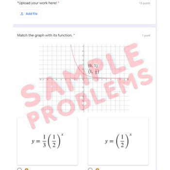 Alg Graphing Exponential Functions Mini Formative Assessment TpT