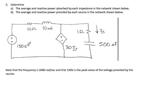 Solved Determine A The Average And Reactive Power Absorbed Chegg Com